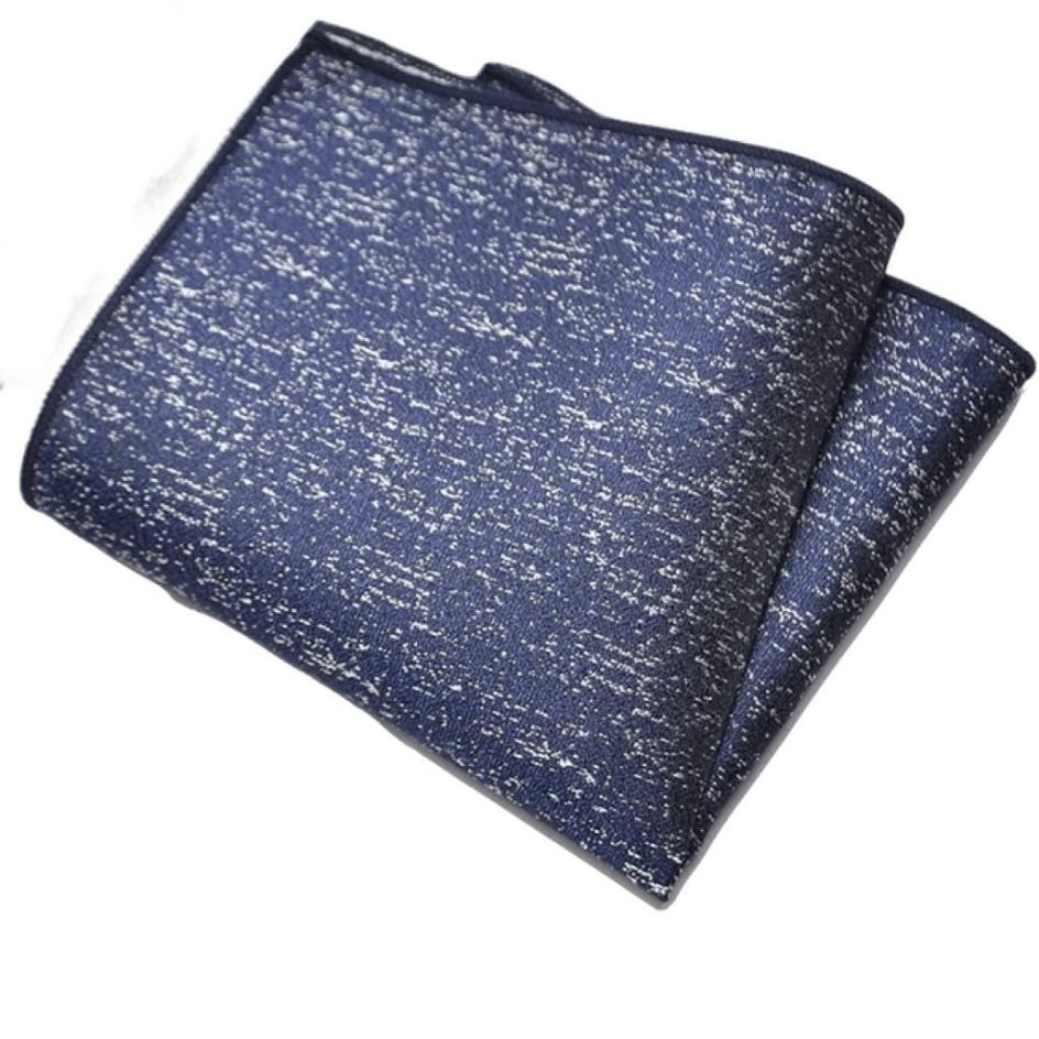 NAVY SILVER POCKET SQUARE – Savile Row Clothing London
